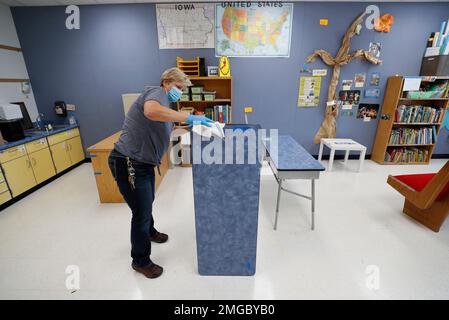 School Custodian Cleans Classroom Stock Photo - Alamy