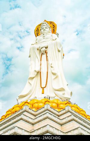 Statue of the goddess Guanyin on the territory of Nanshan Buddhist ...