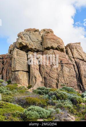 Granite gneiss metamorphic rock along the Yallingup coast in Western ...