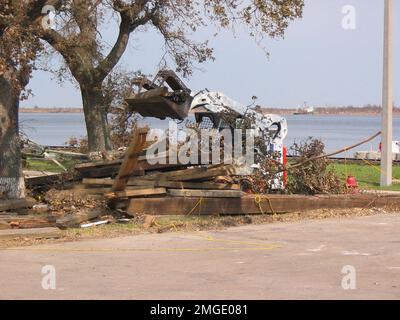 Station Sabine, Texas - 26-HK-2-11. STA Sabine sign. Hurricane Katrina ...