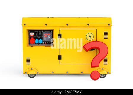 Big Yellow Outside Auxiliary Electric Power Generator Diesel Unit for ...