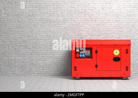 Big Red Outside Auxiliary Electric Power Generator Diesel Unit for ...