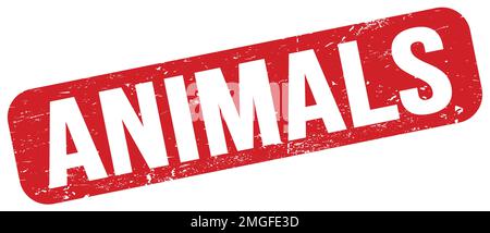 ANIMALS text written on red dash stamp sign Stock Photo - Alamy