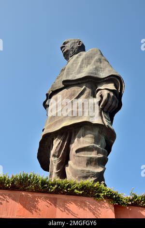 Partial view of Statue Of Unity, colossal statue of Vallabhbhai Patel, tallest statue in the ...