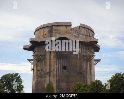 Antiaircraft tower of Luftwaffe in Vienna is large ground-based ...