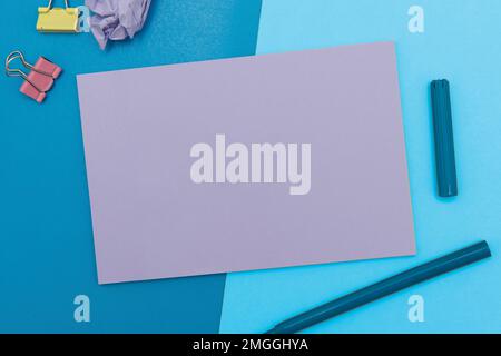 Image with school supplies, colored stickers, notebooks. Pens, pencils ...