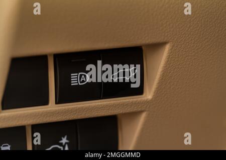 Car automatic high beam switch. Button to raise and lower the light ...