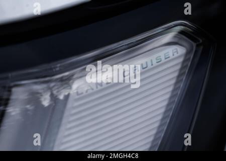 Headlight detail of Toyota Land Cruiser FJ on display at Japan Mobility ...