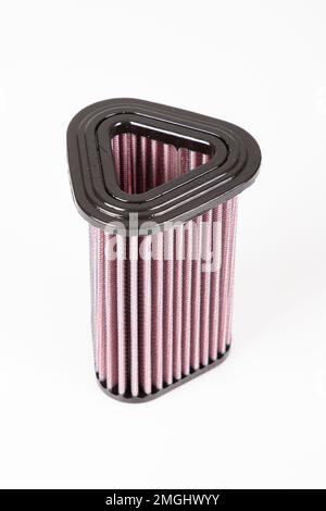 High performance motorbike air filter or for sport car on white ...