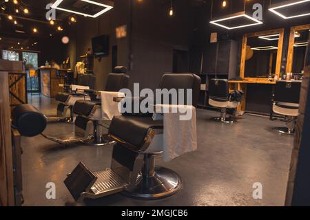 Picture of a luxury barbershop with nice interior Stock Photo - Alamy