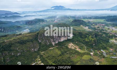 Aerial view of a beautiful landscape view of Harau Valley with ...