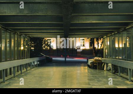 long exposure photography in Yerevan Baghramyan metro station at night ...