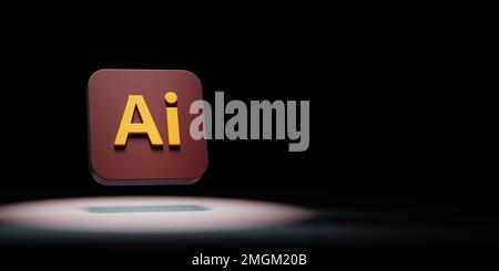 Adobe Illustrator App Icon Spotlighted on Black Background Stock Photo ...