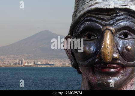 Two symbols of Naples, Pulcinella, the mask that represents the city ...