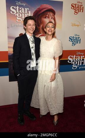 Graham Verchere, left, and Grace VanderWaal, cast members in the ...