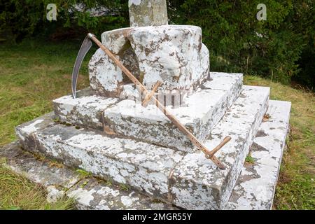 Traditional scythe for cutting rough grass, UK Stock Photo - Alamy