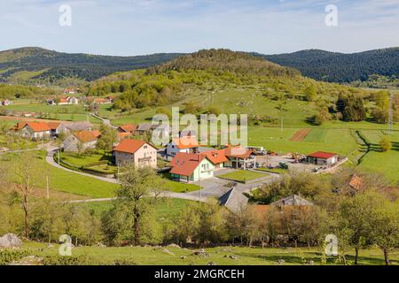Panoramic view of the village Brinje in Croatia Stock Photo - Alamy