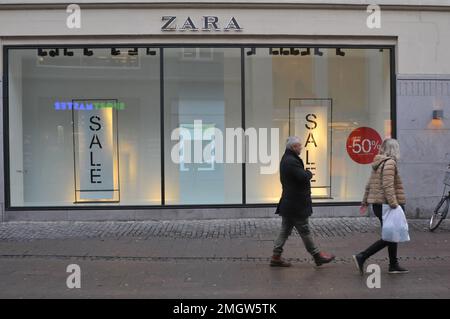 Copenhagen/Denmark/26 January 2023/Spanish retail Zara store on ...