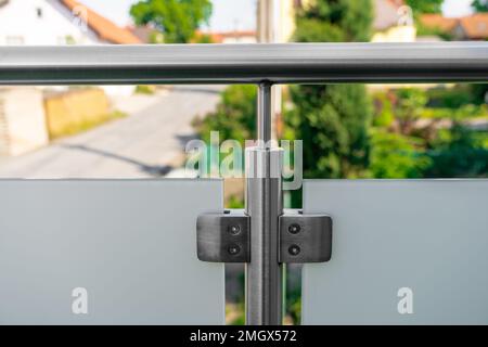 stainless steel column with glass holder Stock Photo - Alamy