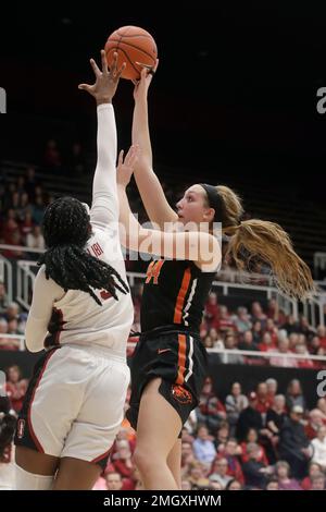 Stanford forward Francesca Belibi (5) during a college basketball game ...