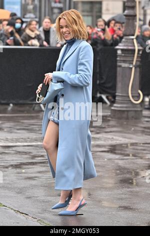 Milly Alcock arriving at Fendi show during Haute Couture Fashion Week ...