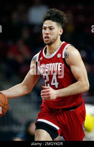 North Carolina State's Devon Daniels takes a practice shot while ...