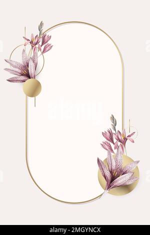 Pink amaryllis pattern with gold frame vector Stock Vector Image & Art - Alamy