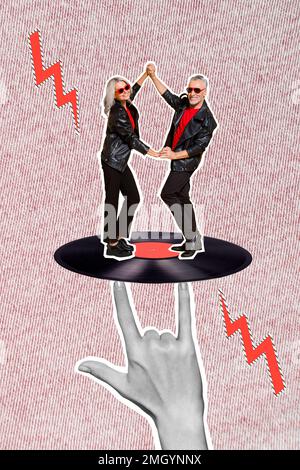 Vertical creative collage photo of crazy funny good mood girl preparing ...