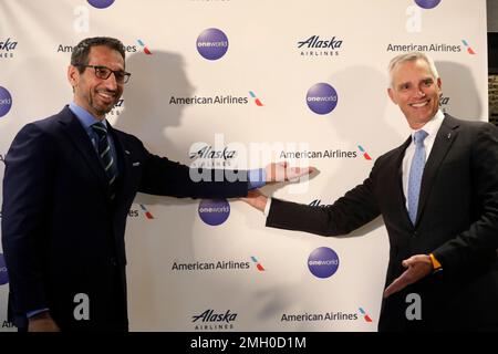 Alaska Airlines President Ben Minicucci speaks at a news conference ...