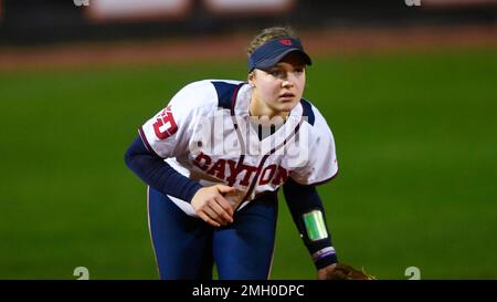 Dayton player Alyssa Cacini is shown during an NCAA softball game ...