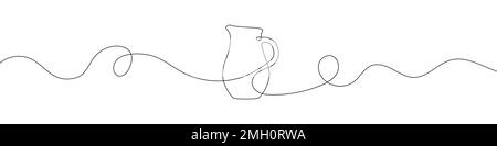 Continuous line drawing of water jug. Line art of jug. One line drawing ...