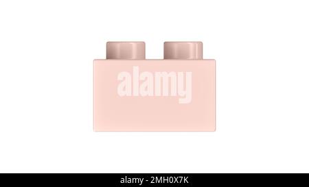 Blush Pink Lego Block Isolated on a White Background. Close Up View of ...