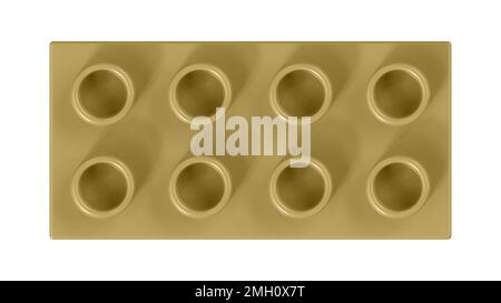 Antique Gold Lego Block Isolated on a White Background. Close Up View ...