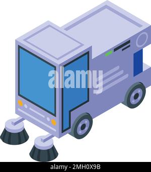 Road sweeper icon isometric vector. Cleaner machine. Washer urban Stock ...