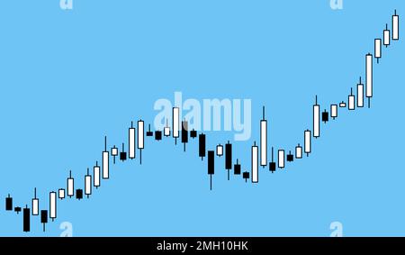 Trading chart uptrend. Bullish growing chart with Japanese candle stick ...