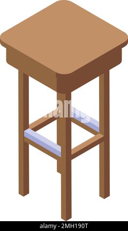 Metal stool icon isometric vector. Bar chair. Tall seat Stock Vector ...