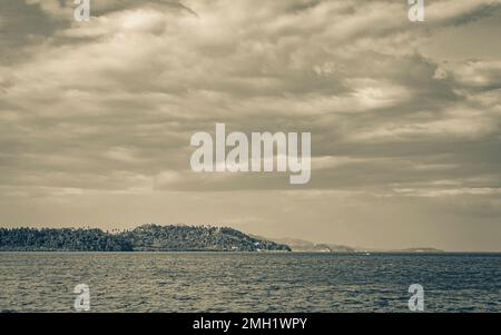 Tropical Paradise island Pulo Ru and Kawthaung landscape panorama view ...