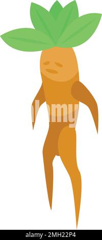 Green mandrake icon isometric vector. Leaf plant. Magic botany Stock ...