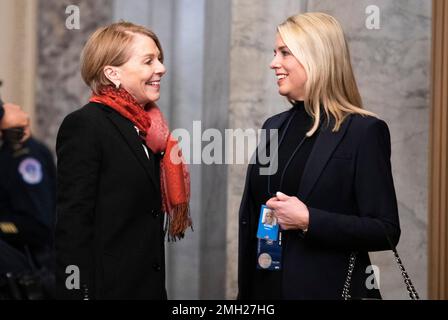 White House adviser Pam Bondi stands in the Oval Office of the White ...