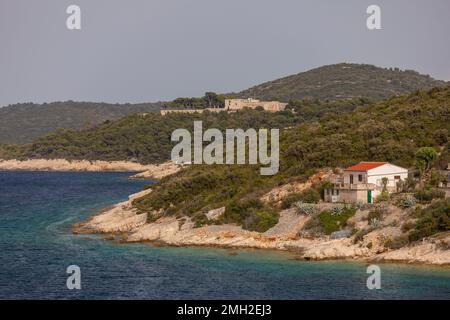 ISLAND OF VIS, CROATIA, EUROPE - Parja Bay. Jastog Submarine Base ...
