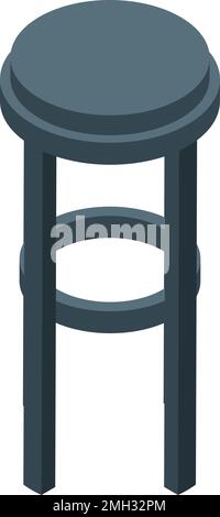 Metal stool icon isometric vector. Bar chair. Tall seat Stock Vector ...