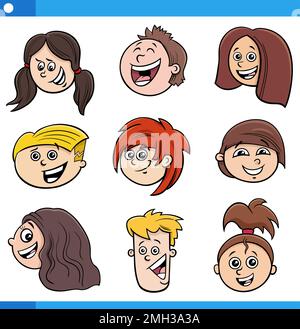 cartoon people characters faces moods set Stock Vector Image & Art - Alamy