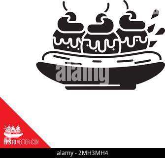 cream chocolate glyph icon vector illustration Stock Vector Image & Art ...