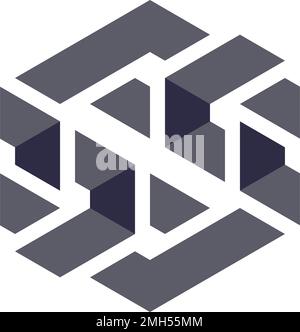 Hexagonal Triangles Logo illusion generative pattern illustration Stock ...