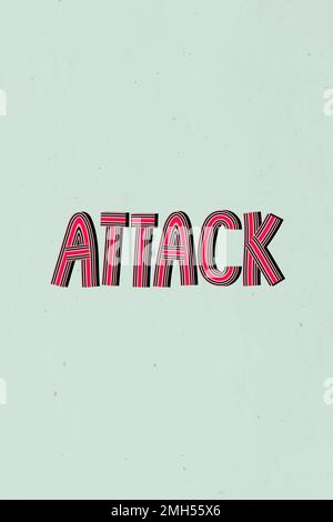Font design for word attack illustration Stock Vector Image & Art - Alamy