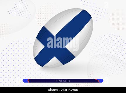 Flag of Finland on rugby ball. Round rugby icon with flag of Finland ...