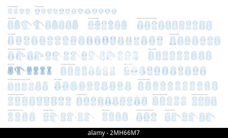 Set of Drop-shoulder sleeves clothes - long, short, 3-4, elbow length ...