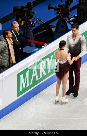 Lucrezia BECCARI & Matteo GUARISE (ITA), at Kiss & Cry, during Pairs ...