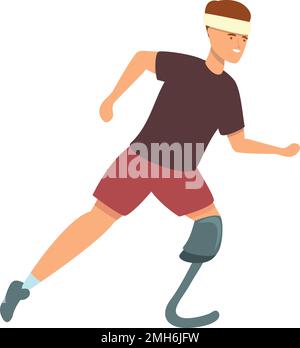 Disabled running sport icon cartoon vector. Training life. Training ...