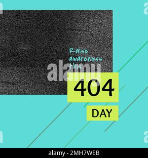 Composition of raise awareness this 404 day text over blue and blurred ...